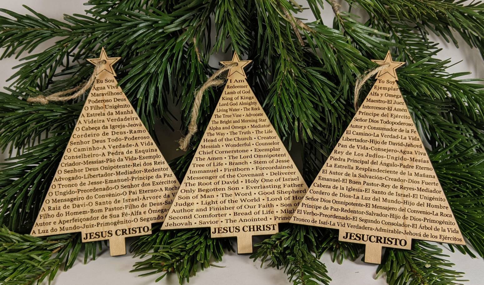 Wood Christmas Tree Ornament | Names of Christ | Christmas Gift ...