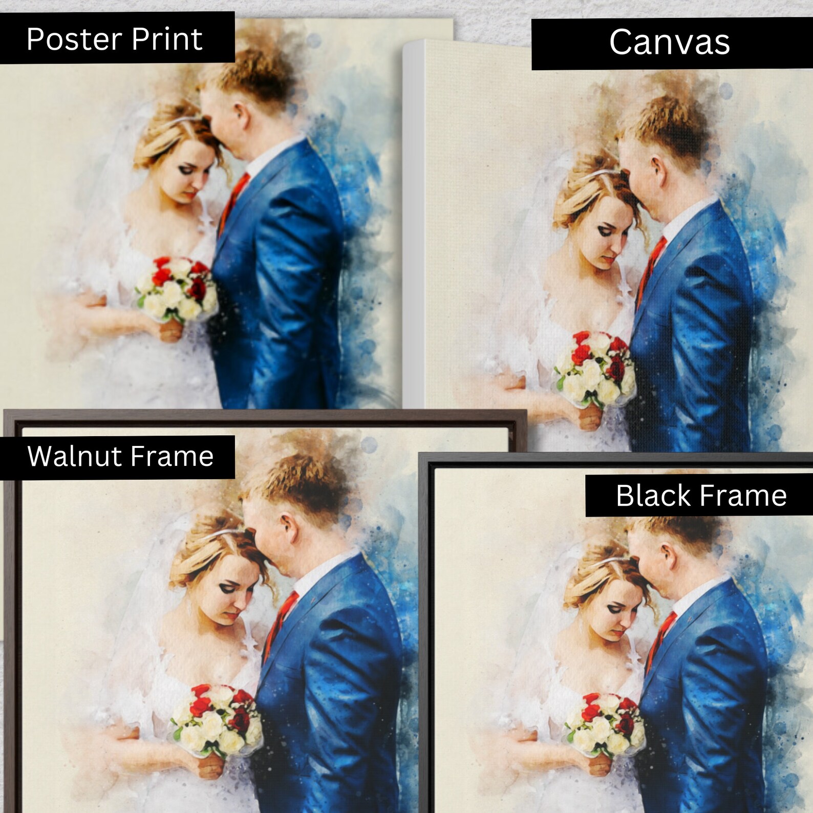 Personalized Wedding Portrait, Painting From Photo, Custom Watercolor ...
