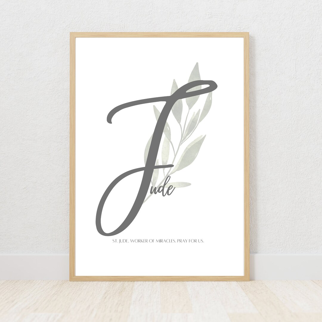 St. Jude Printable Wall Art, Confirmation Gift, Baptism Gift, Catholic ...