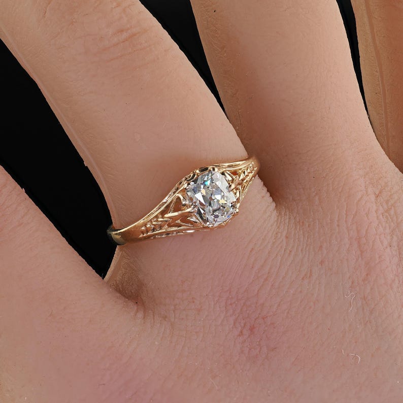Antique Victorian 14k Yellow Gold Old Mine Diamond Engagement Ring ...