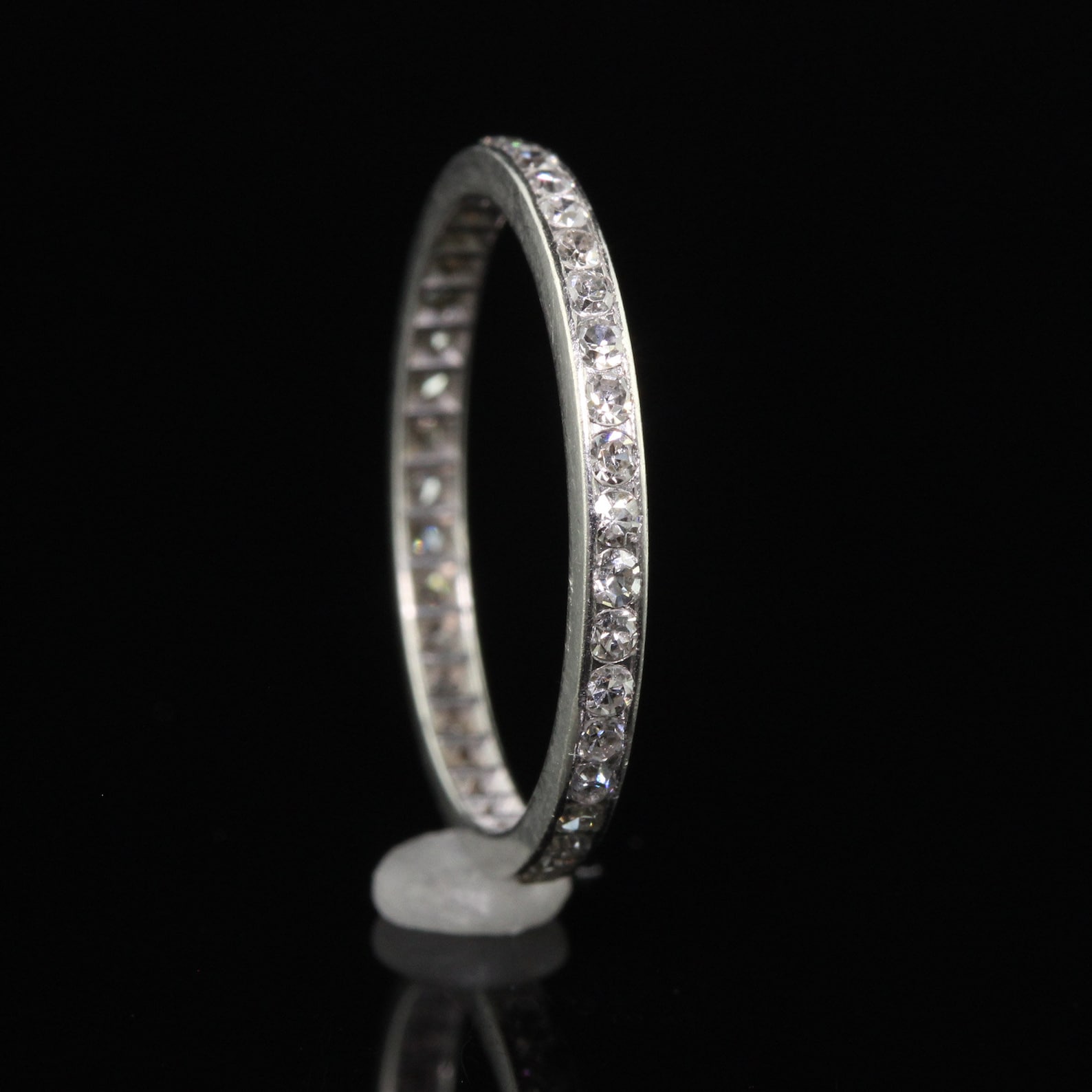 Antique Art Deco Platinum Single Cut Diamond Eternity Band - Size 5.5 ...