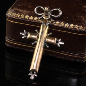 Antique Georgian 18k Gold and Silver Citrine Rose Cut Diamond Cross Pendant - Etsy