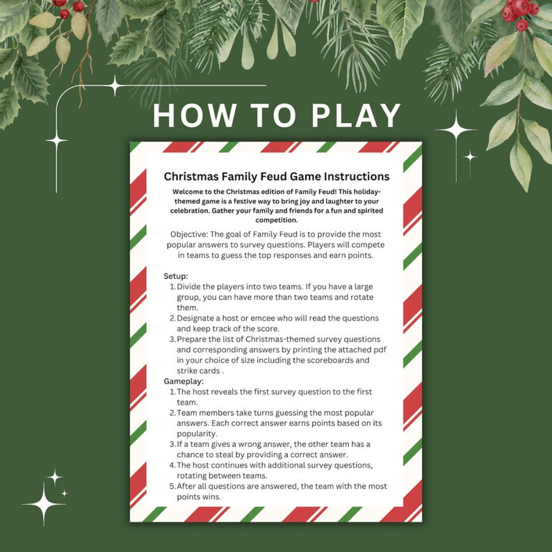 Christmas Friendly Feud Game Trivia | Exciting Christmas Game for ...