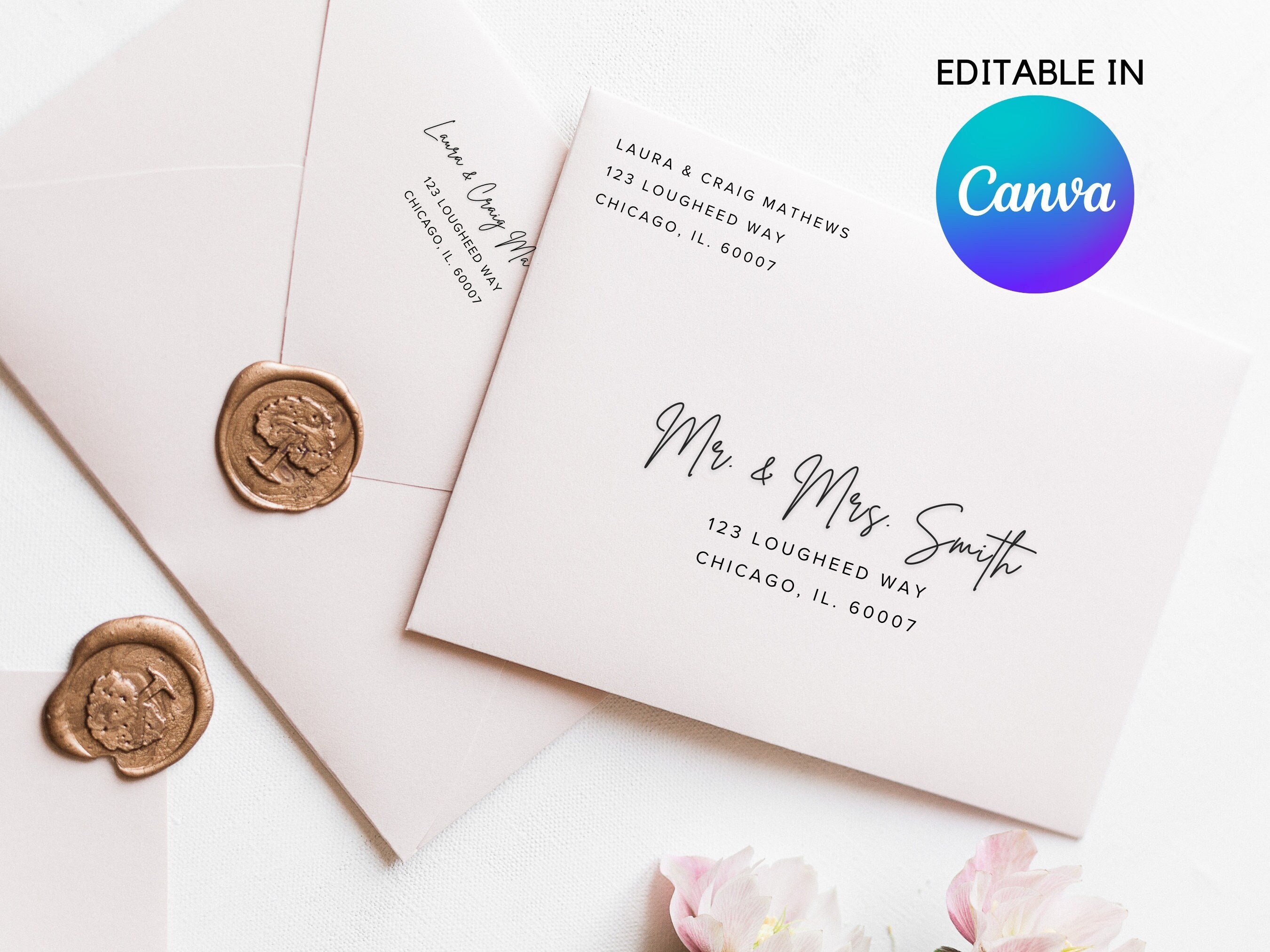Modern Address Label | DIY Wedding Labels | Envelope Address Template ...