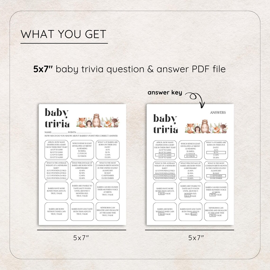 Fun Baby Shower Trivia Game Printable Baby Shower Games and Trivia ...