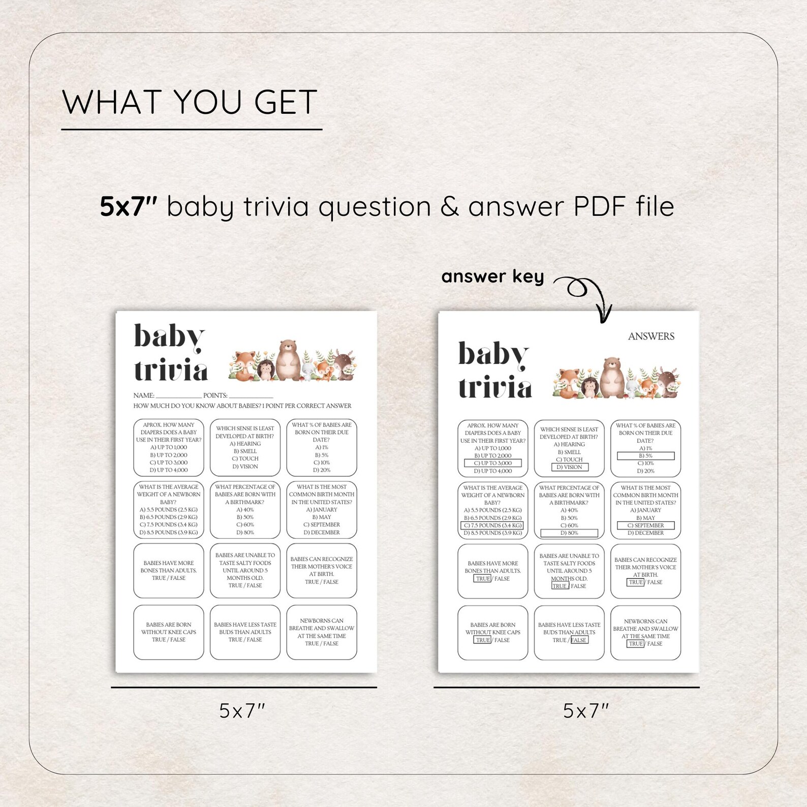 Fun Baby Shower Trivia Game Printable Baby Shower Games and Trivia ...