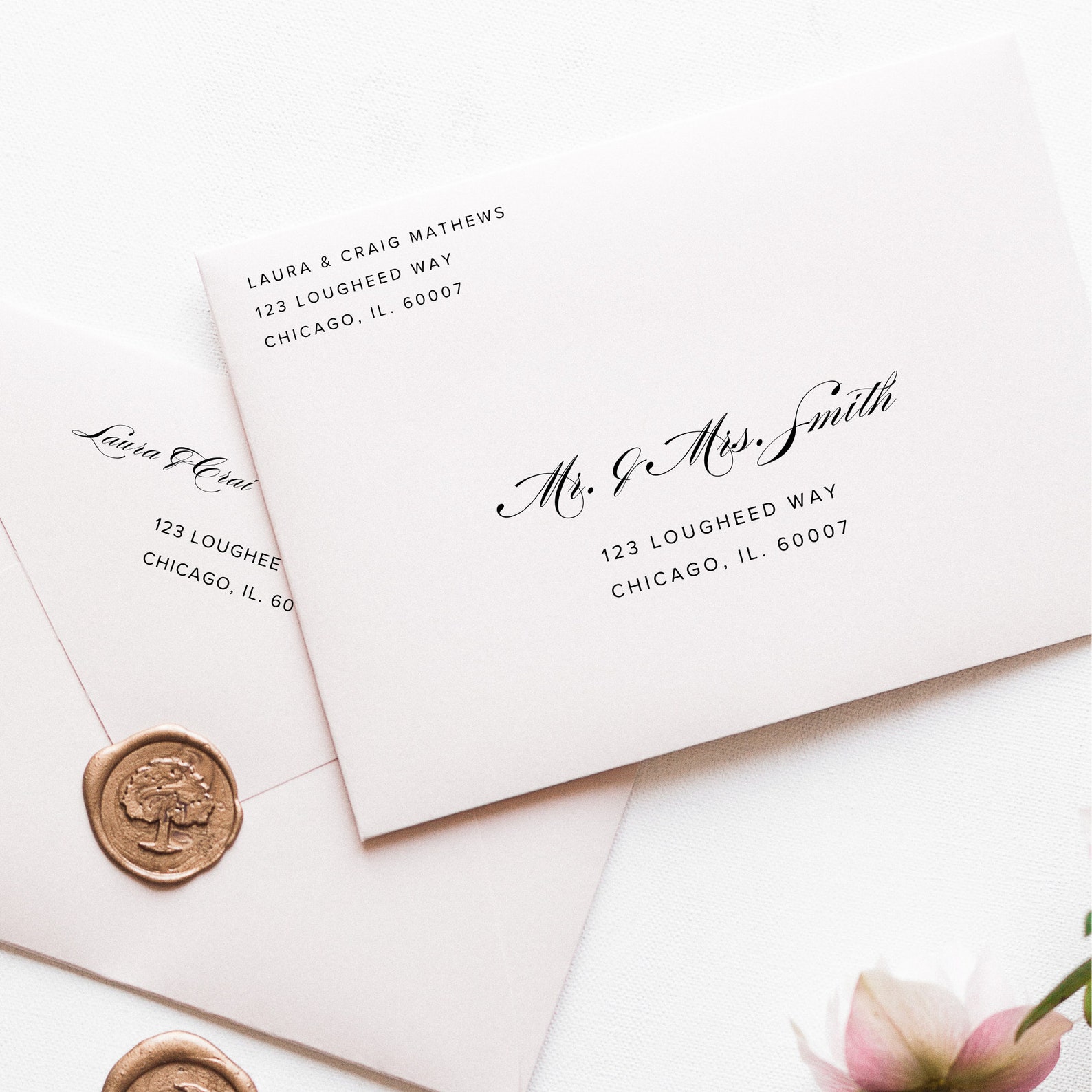 Wedding Invitation Canva Address Template, Wedding Envelope Template ...