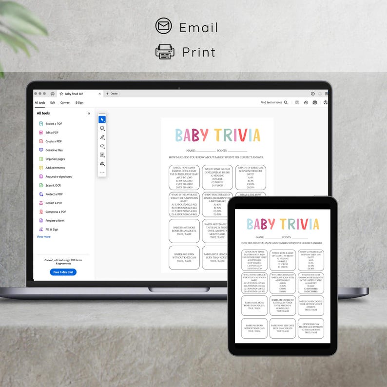 Fun Baby Shower Trivia Game Printable Baby Shower Games and Trivia ...
