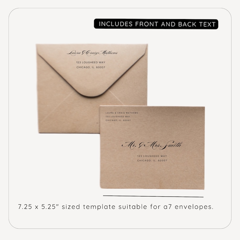 Wedding Envelope Address Template: A7 Canva Template (digital Download ...