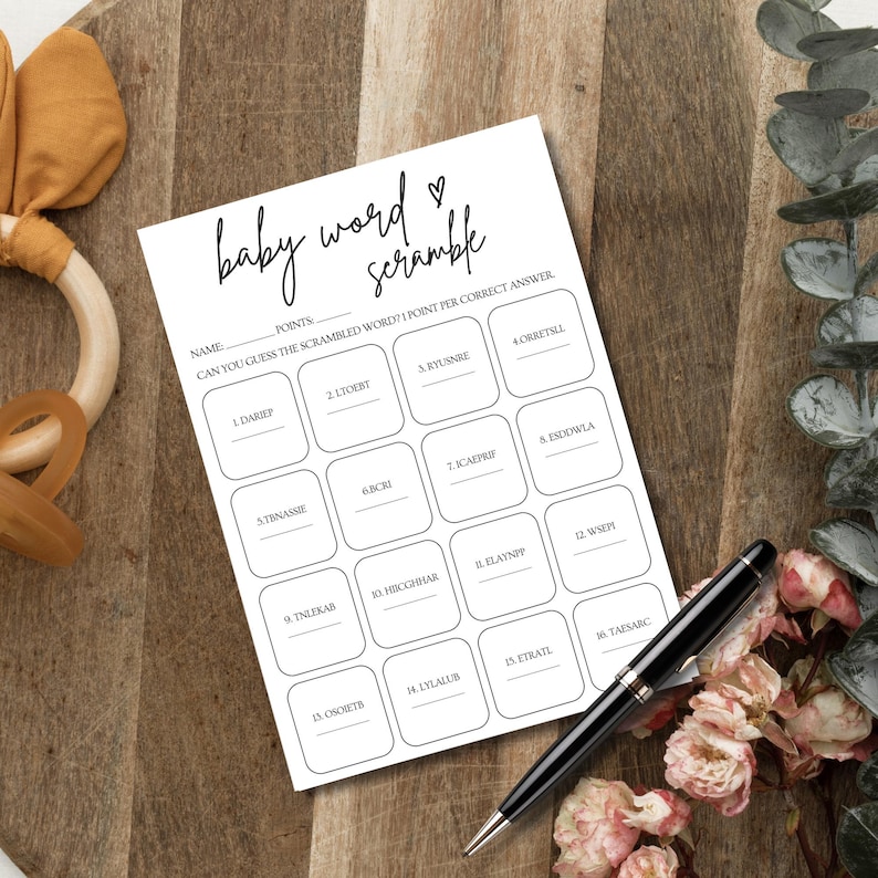 Baby Word Scramble Game, Baby Word Puzzle, Modern Baby Games, Minimal ...