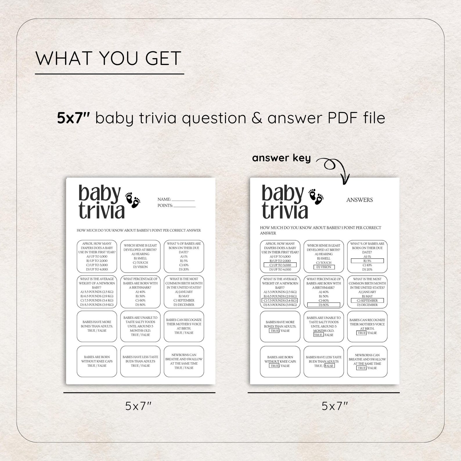Fun Baby Shower Trivia Game - Printable Baby Shower Games and Trivia ...