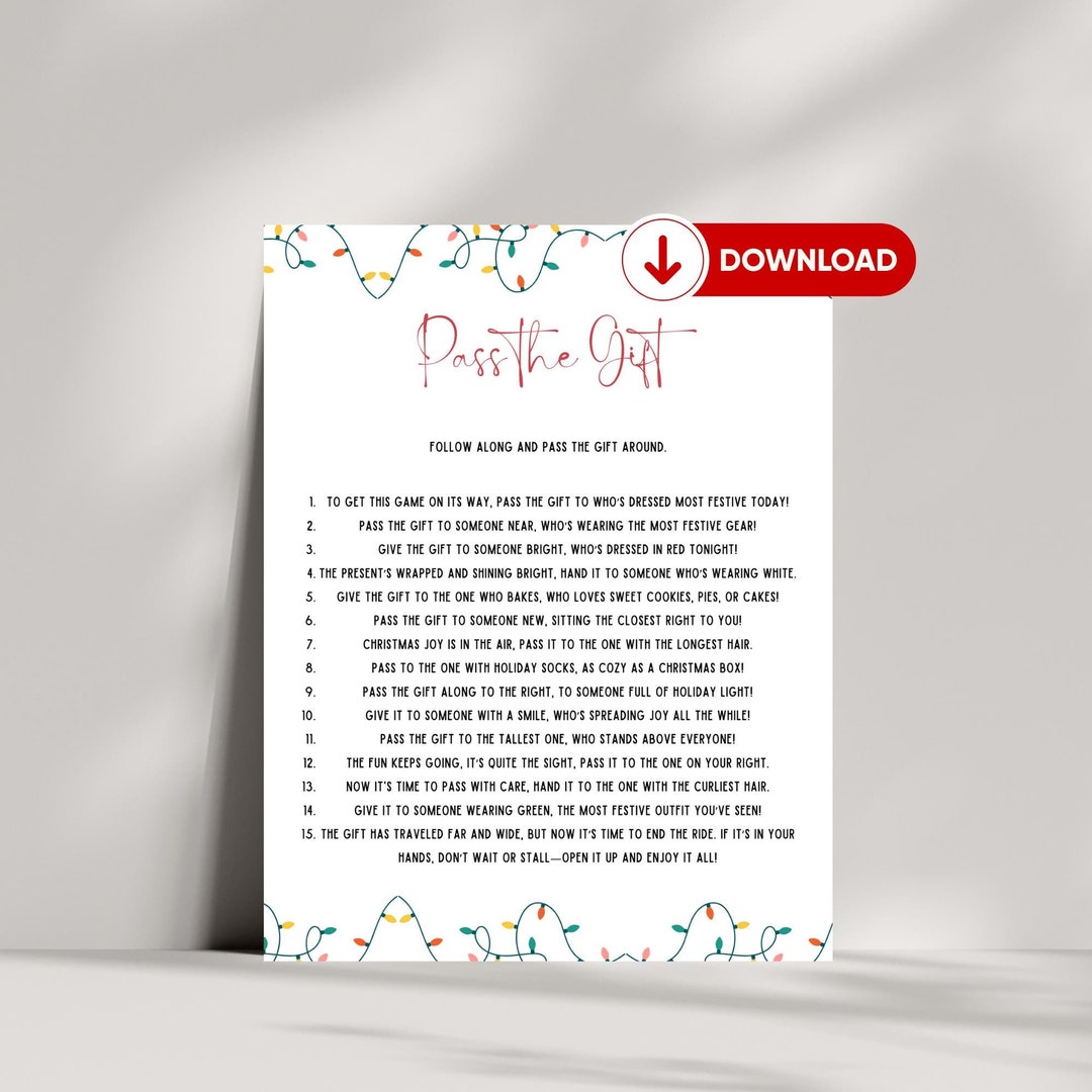 Christmas Pass the Present Game, Christmas Pass the Gift Game ...