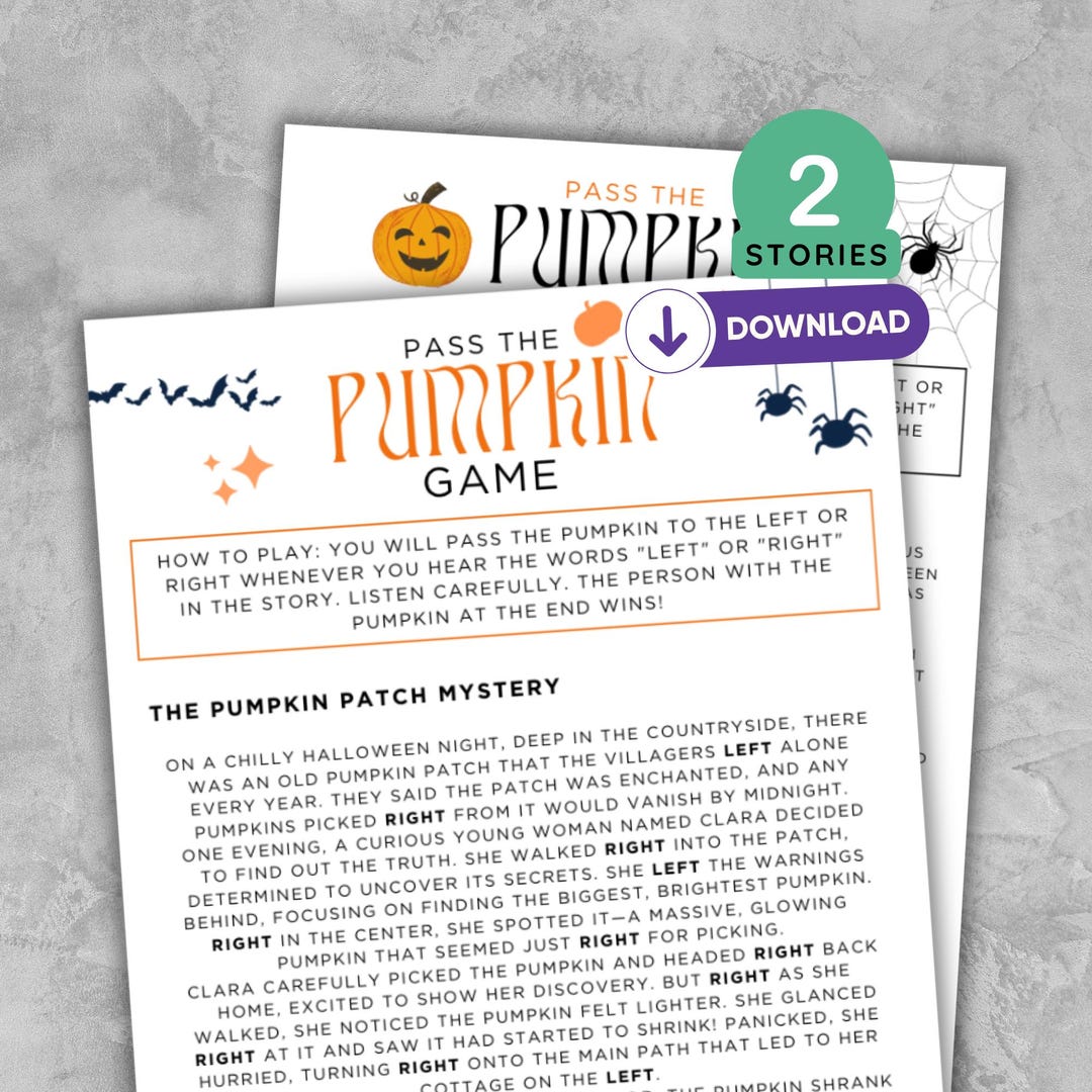 Halloween Left Right Games, Pass the Pumpkin Game, Halloween Pass the ...