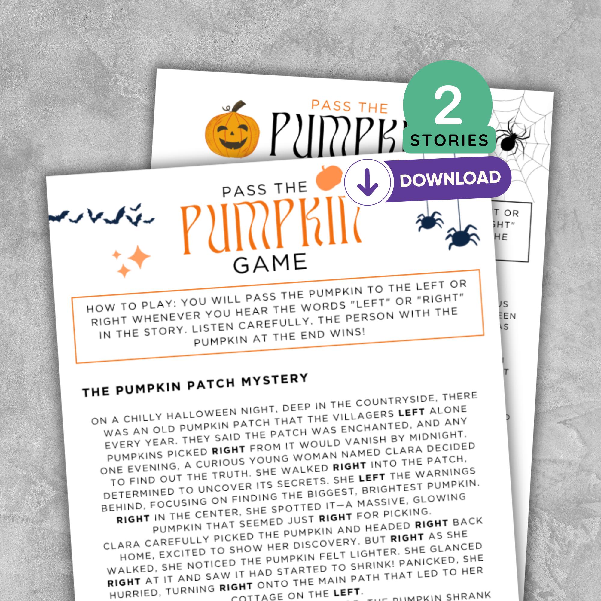 Halloween Left Right Games, Pass the Pumpkin Game, Halloween Pass the ...