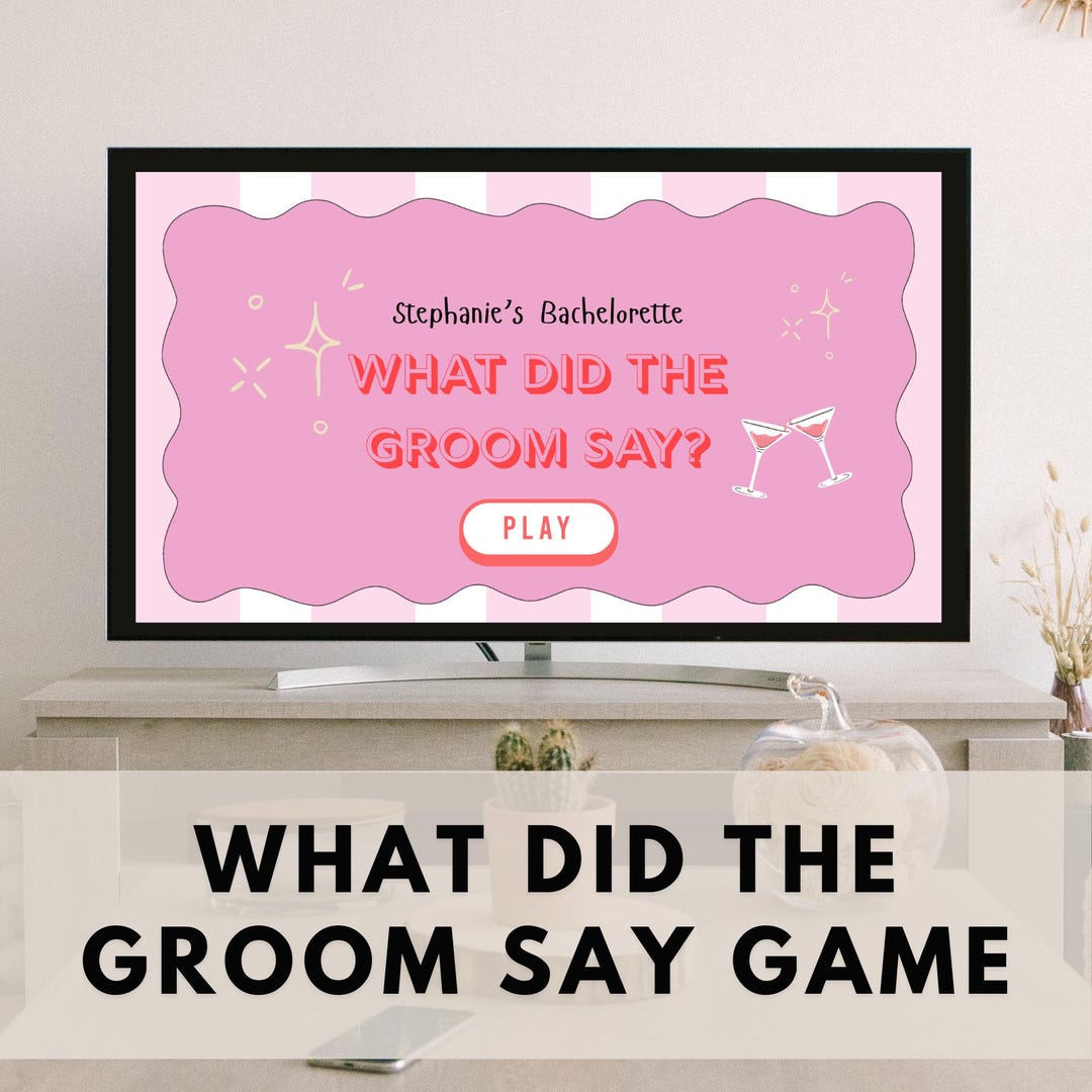 What Did the Groom Say Game, Bachelorette Party Trivia (digital ...