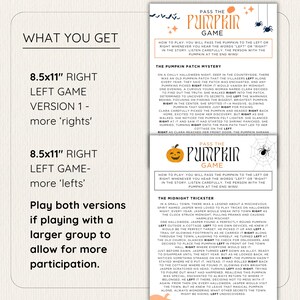 Halloween Left Right Games, Pass the Pumpkin Game, Halloween Pass the ...