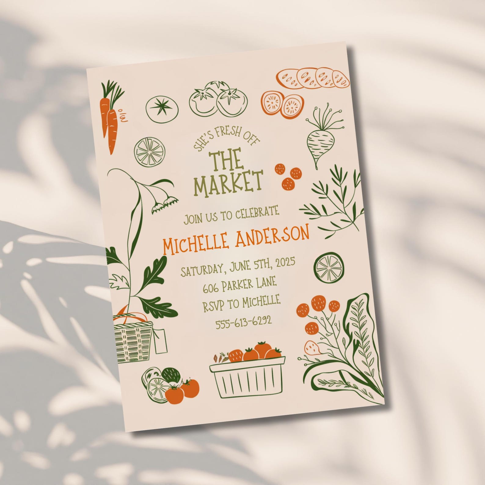 Farmers Market Bridal Shower Invitation Template (digital Download) - Etsy