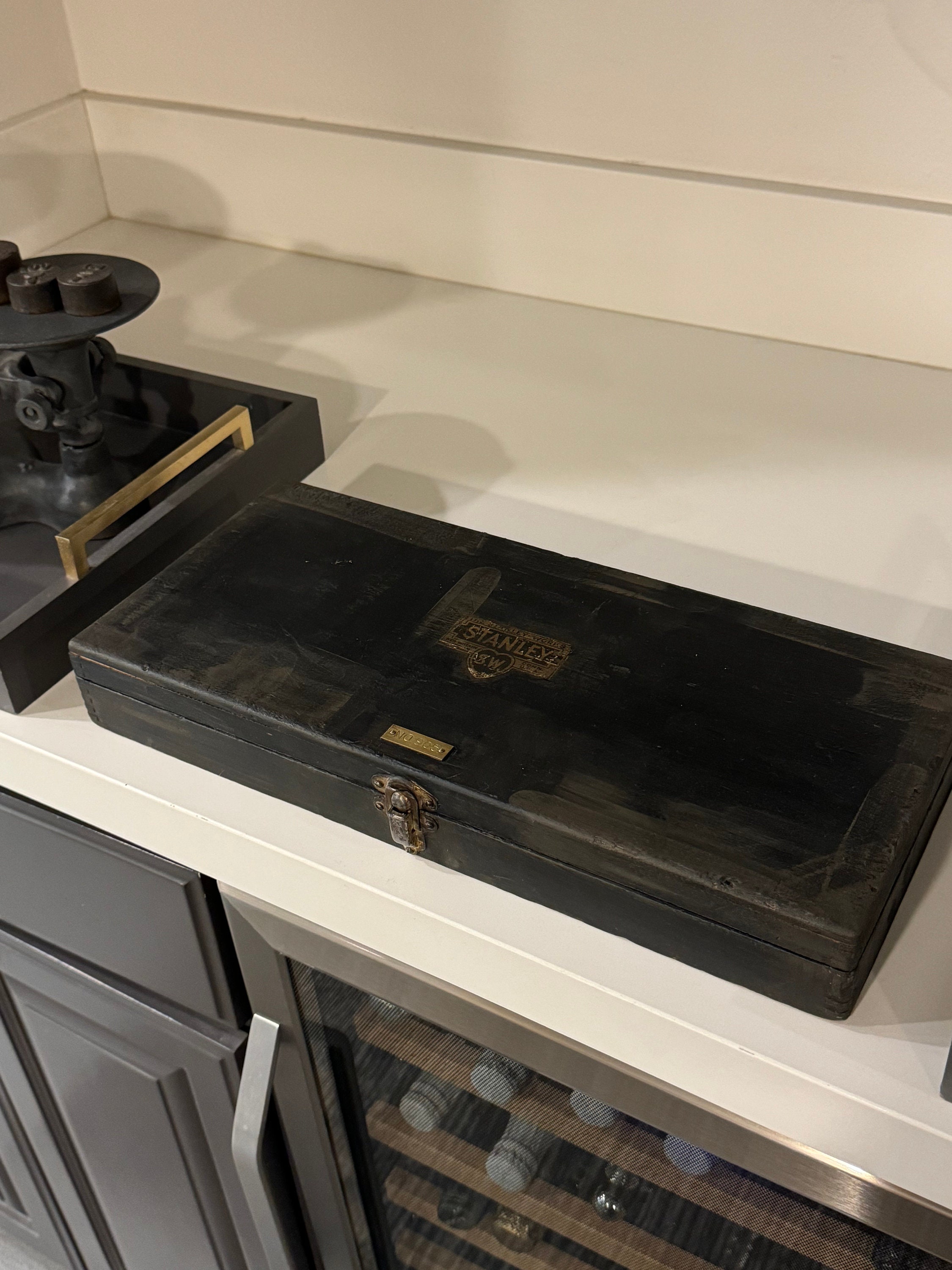 Vintage Stanley Wood Tool Box With Original Labels, 1923 Stanley ...