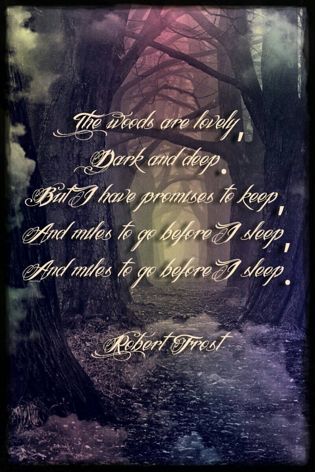 Robert Frost Deep Forest Digital Art Download Inspirational Quote ...