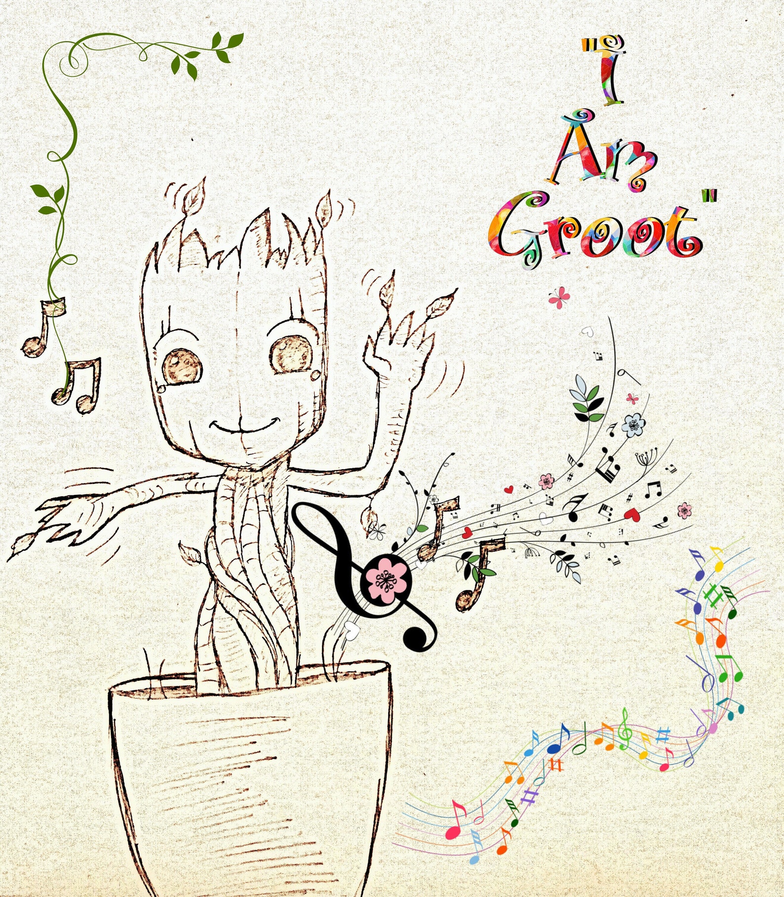 I Am Groot Digital Download Art Decor Wall Hanging Child - Etsy
