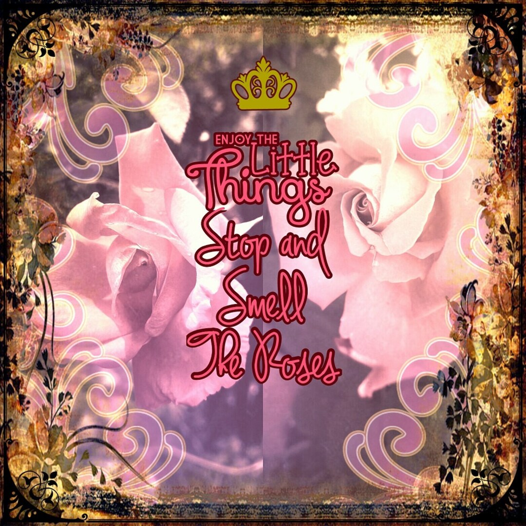 Enjoy the Little Things Stop and Smell the Roses Digital Art Download ...