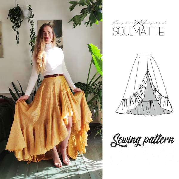 Ruffle Skirt Pattern - Etsy