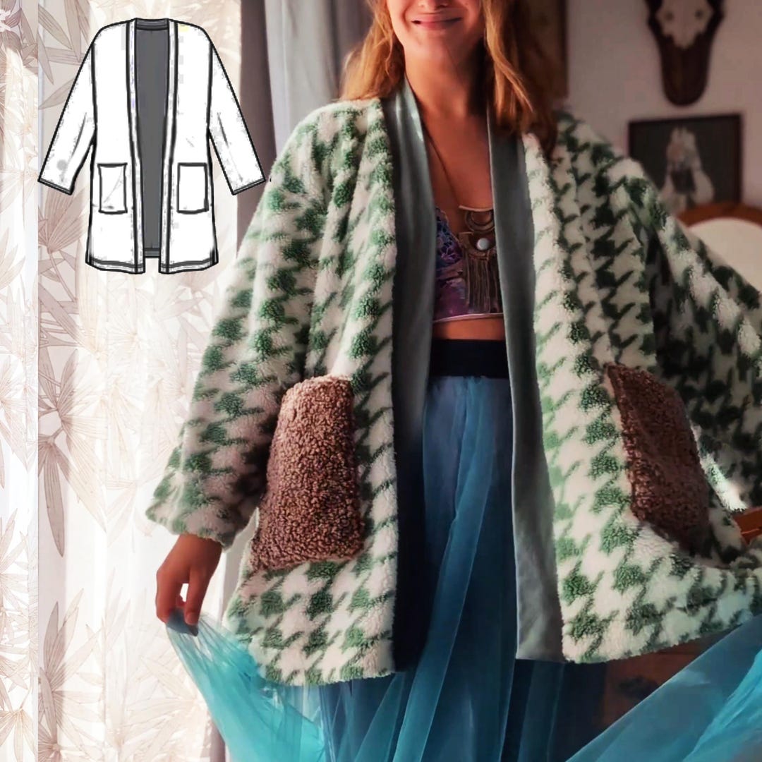 Short Kimono Robe Pattern Easy Robe Pattern, Beginner Kimono Sewing ...
