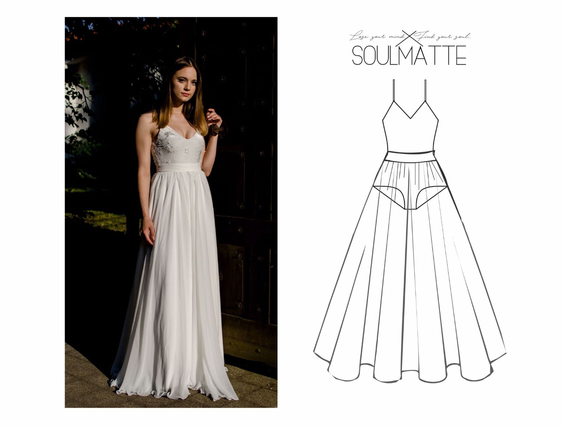 Easy Dress Sewing Pattern Instant Download Long Dress - Etsy