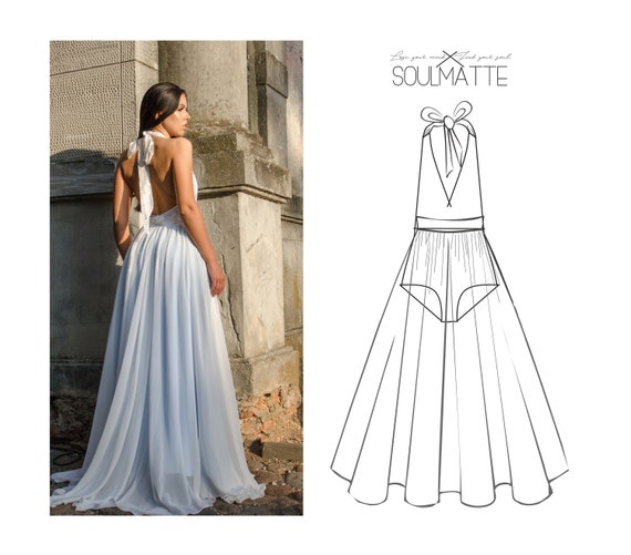 PDF Dress Pattern With Video Tutorial Wide Evening Skirt - Etsy