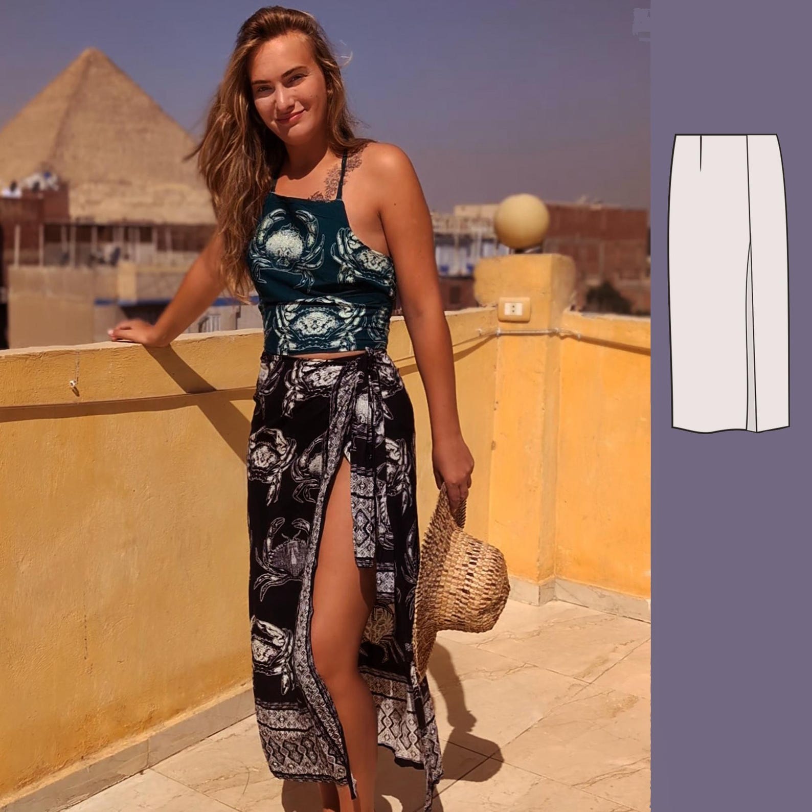 Split Skirt PDF Pattern – Beginner Friendly – Stretch or Wrap Option - Etsy