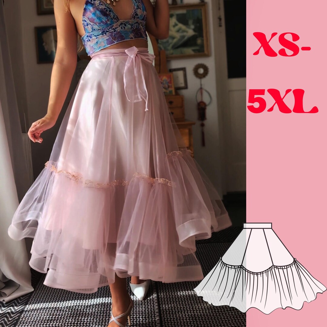 PDF Sewing Skirt Pattern With Video Tutorial, Gore Evening Skirt ...