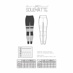 Gym Leggings Pattern, Pants Pattern for Beginners S, M, L, Sports ...