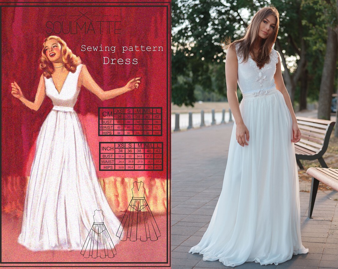 Easy Dress Sewing Pattern Instant Download Long Dress - Etsy