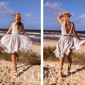 Digital Sewing Pattern for Short Flowy Dress With Thin Straps and Open ...