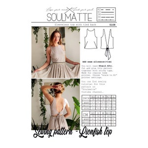 Digital Sewing Pattern for Short Flowy Dress With Thin Straps and Open ...