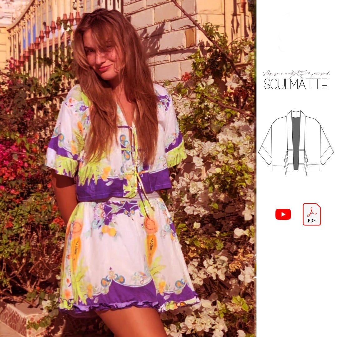 PDF Sewing Pattern for Oversized Tie-front Shirts – Video Tutorial, A4 ...