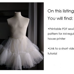 PDF Underskirt Pattern, Short Evening Skirt Pattern for Beginners ...