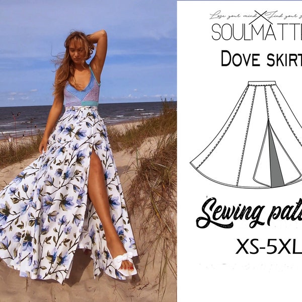 Long Skirt Pattern - Etsy