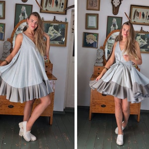 Projector File Sun Dress - Circle Cut Dress, Maxi Ruffle Dress, V ...