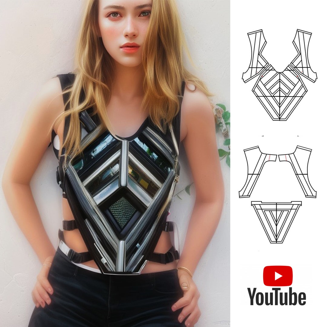 Cosplay Vest Futuristic Warrior Style Top, Festival Top, Dancer Costume ...