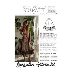 Gore Skirt With Ruffles Sewing Pattern With Video Tutorial Lessons ...