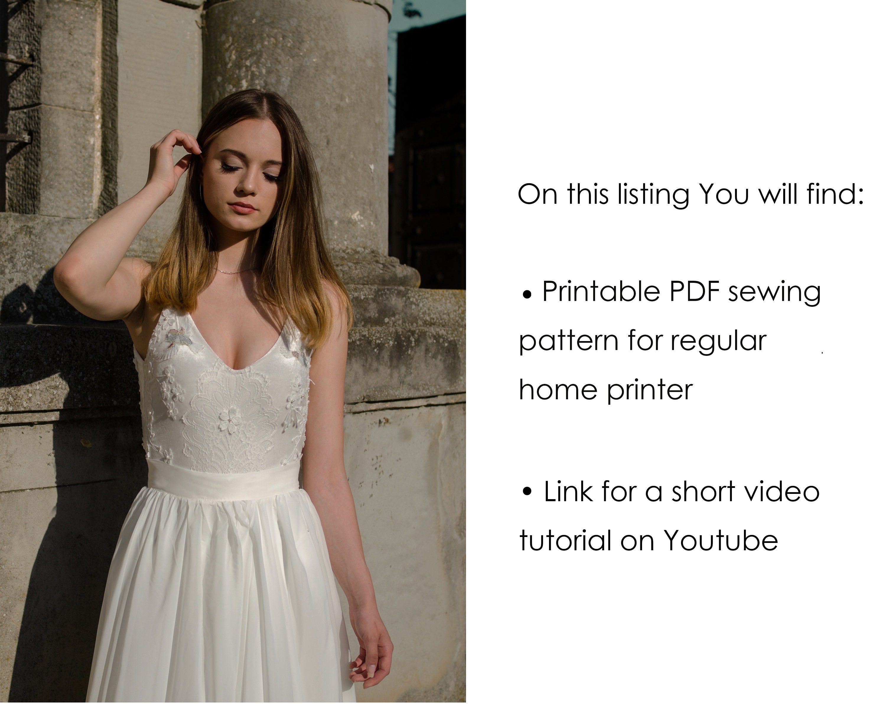 Easy Dress Sewing Pattern Instant Download Long Dress - Etsy