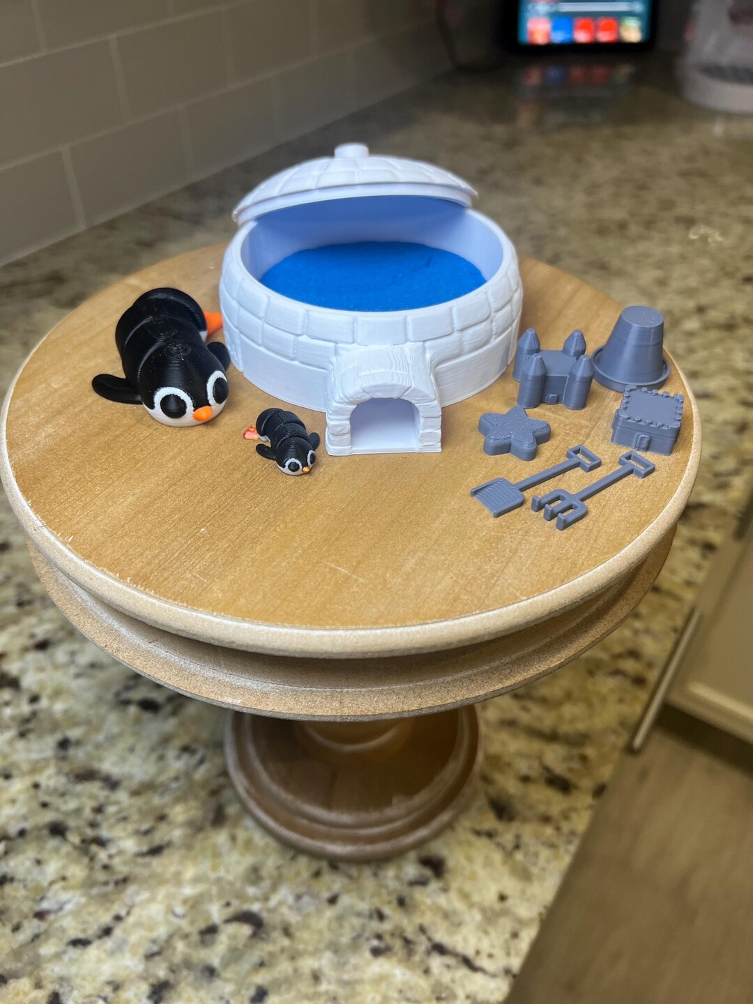 Mini Igloo Sandbox W/ Real Sand & Mini Tools - SMALL SIZE 4.5", 3D ...