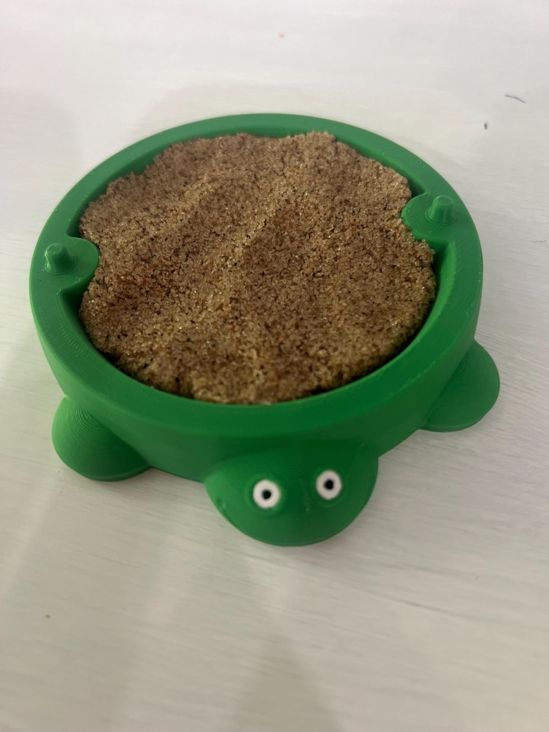 Mini Turtle Sandbox W/ Real Sand & Mini Tools - SMALL SIZE 4.5", 3D ...