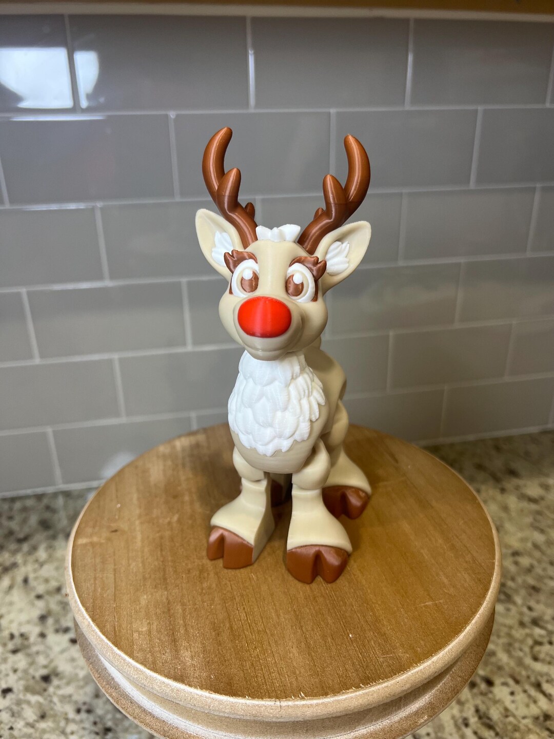 3D Printed Rudolph the Red Nose Reindeer - Etsy