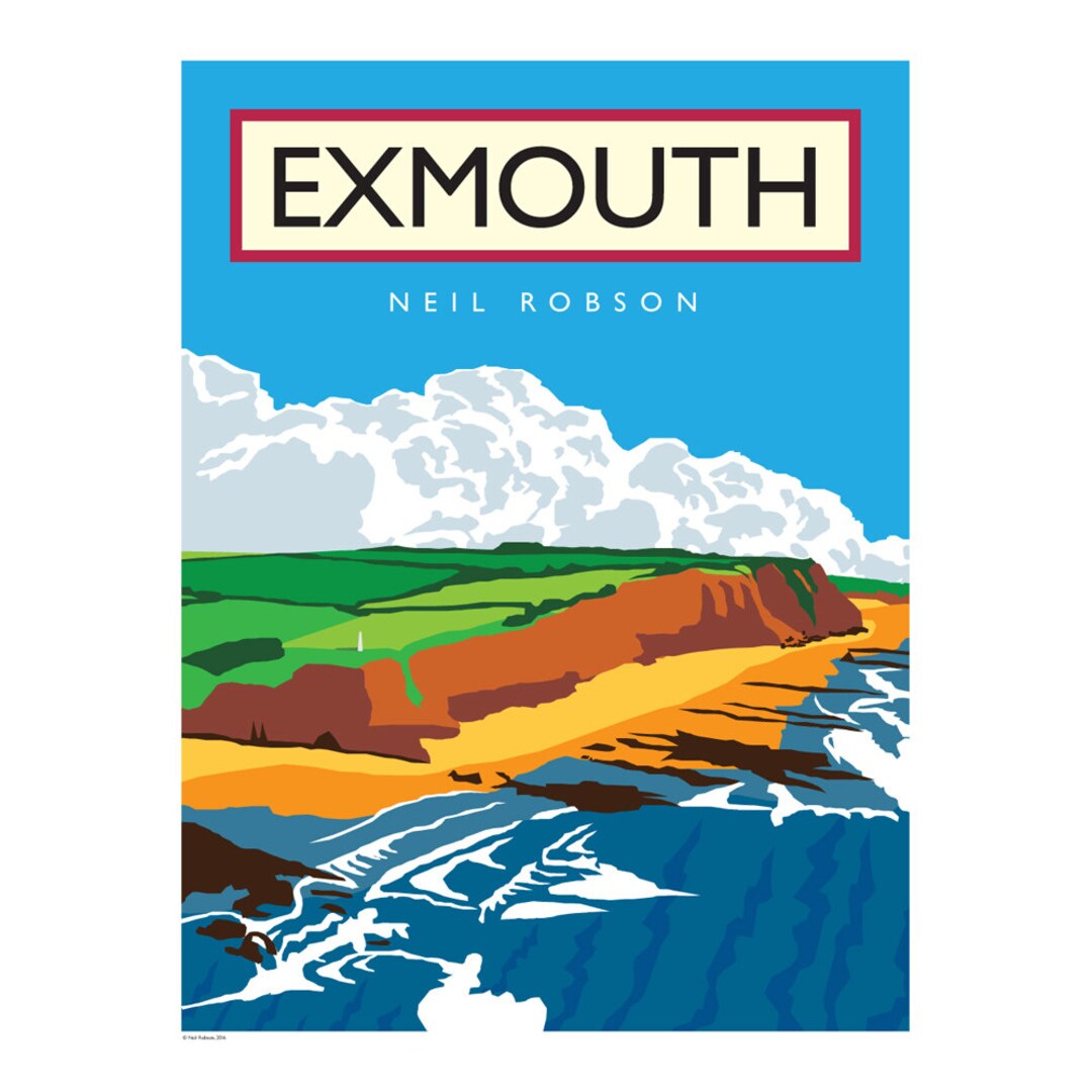 Exmouth Orcombe Point Illustration 40 X 30cm Art Print - Etsy UK