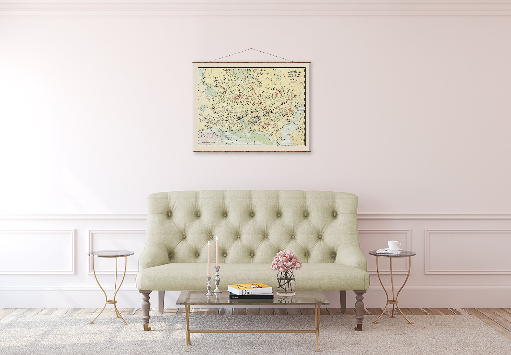 Washington DC Atlas Map Vintage Colored on Ready to Hang Roll | Etsy