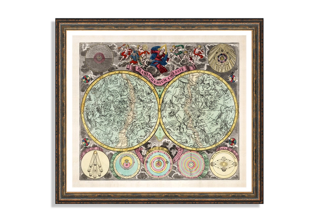 Vintage Celestial Map Print: 1730s Astrological Constellation Art - Etsy