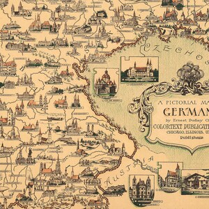 Map of Germany Poster Print Vintage Wall Decor Antique European City ...