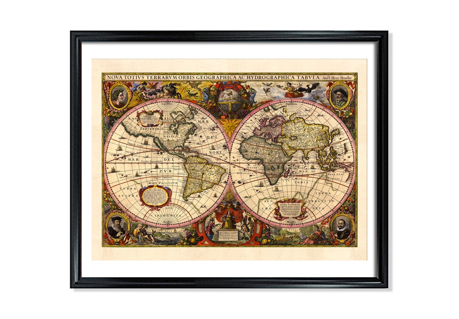 Vintage Old World Map Poster Print Decorative 17th Century | Etsy